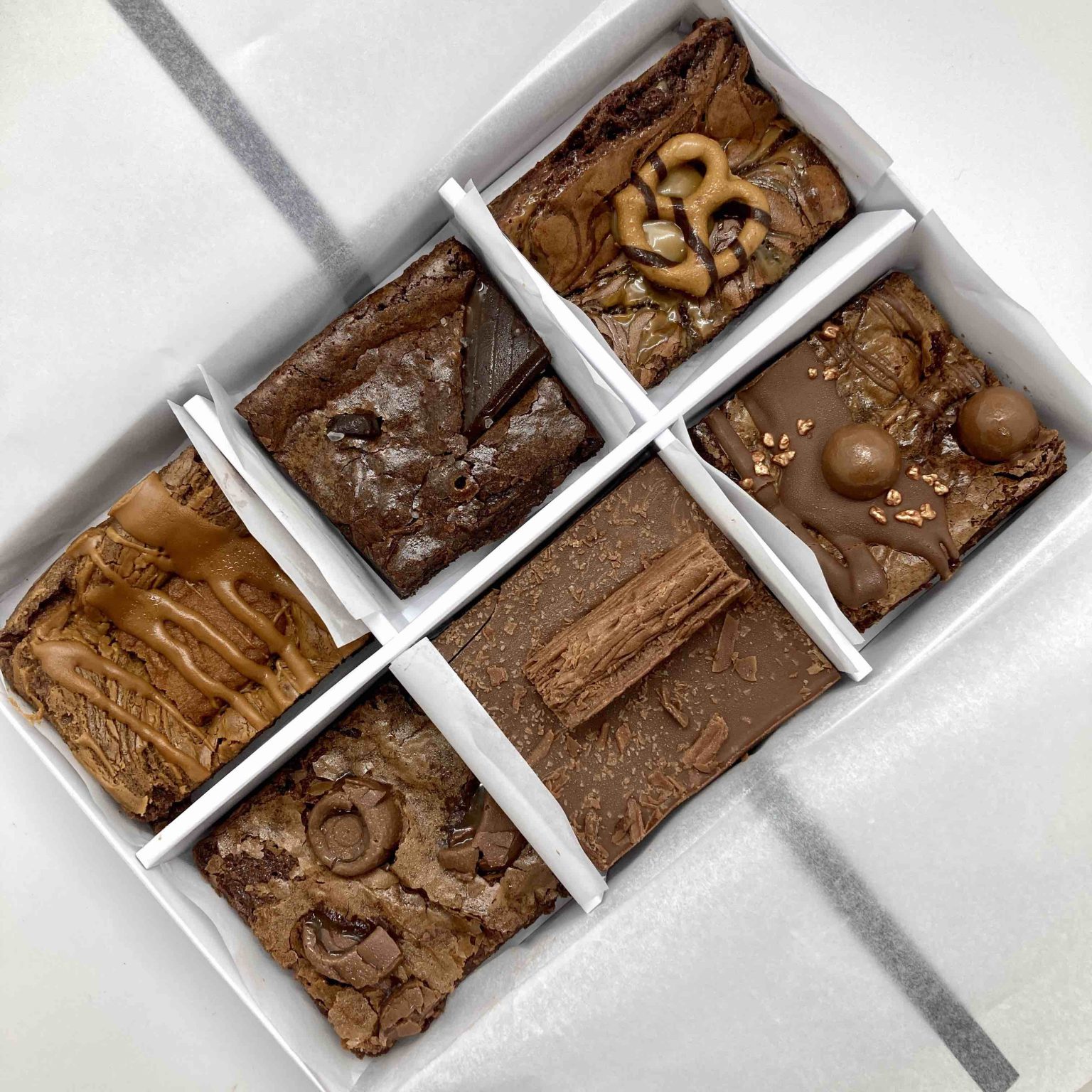 Mixed Brownie Box (includes flavours containing nuts) – Tiny Beast Bakes